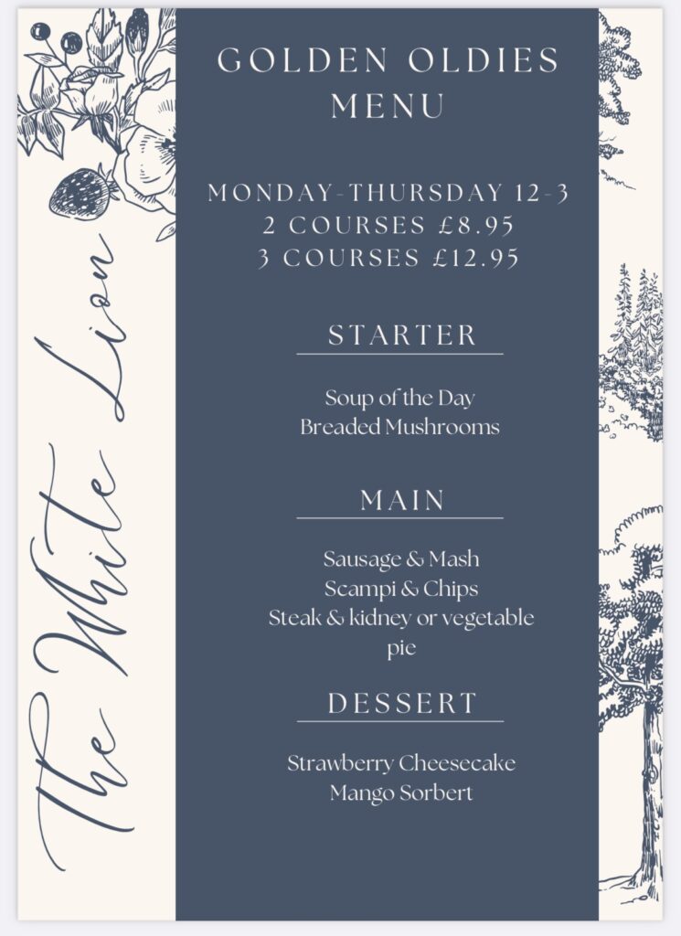 Menus - The White Lion